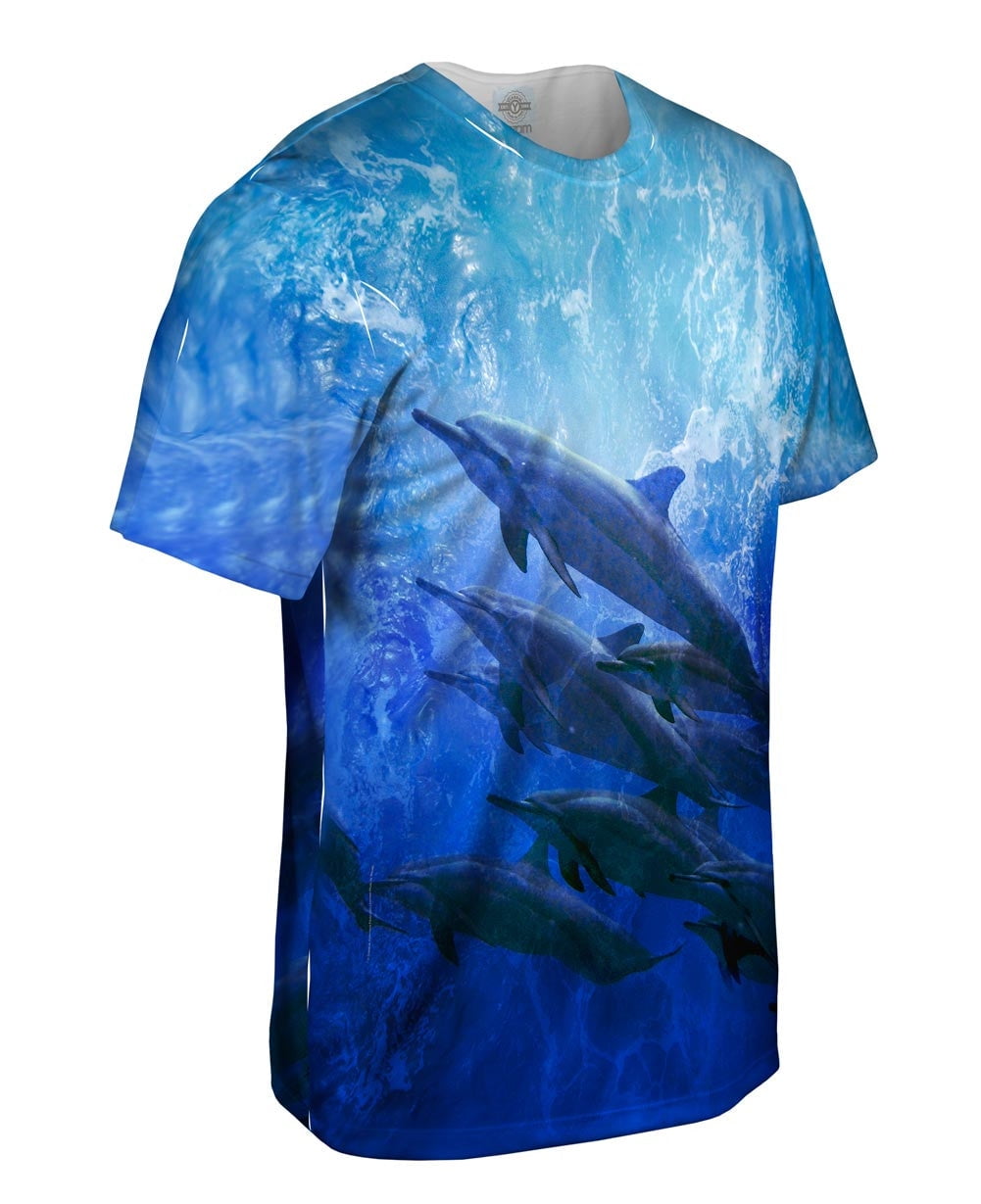 Blue Cool Dolphin Mens T-Shirt All Over Print - Walmart.com