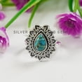 Blue Copper Turquoise Ring, Boho Ring, 925 Sterling Silver Ring ...