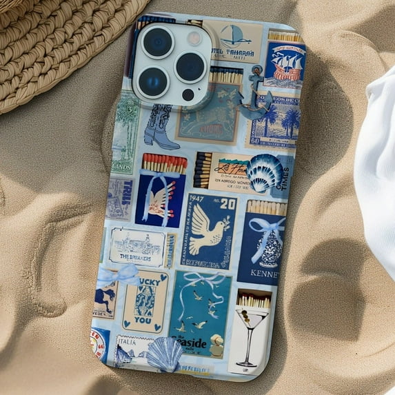 Blue Coquette Vintage Matchbox Preppy Coastal Phone Case for iPhone 11 ...