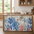 Blue Coral Coastal Pantry Cabinet Curtains 28''x51'', Summer Beach ...
