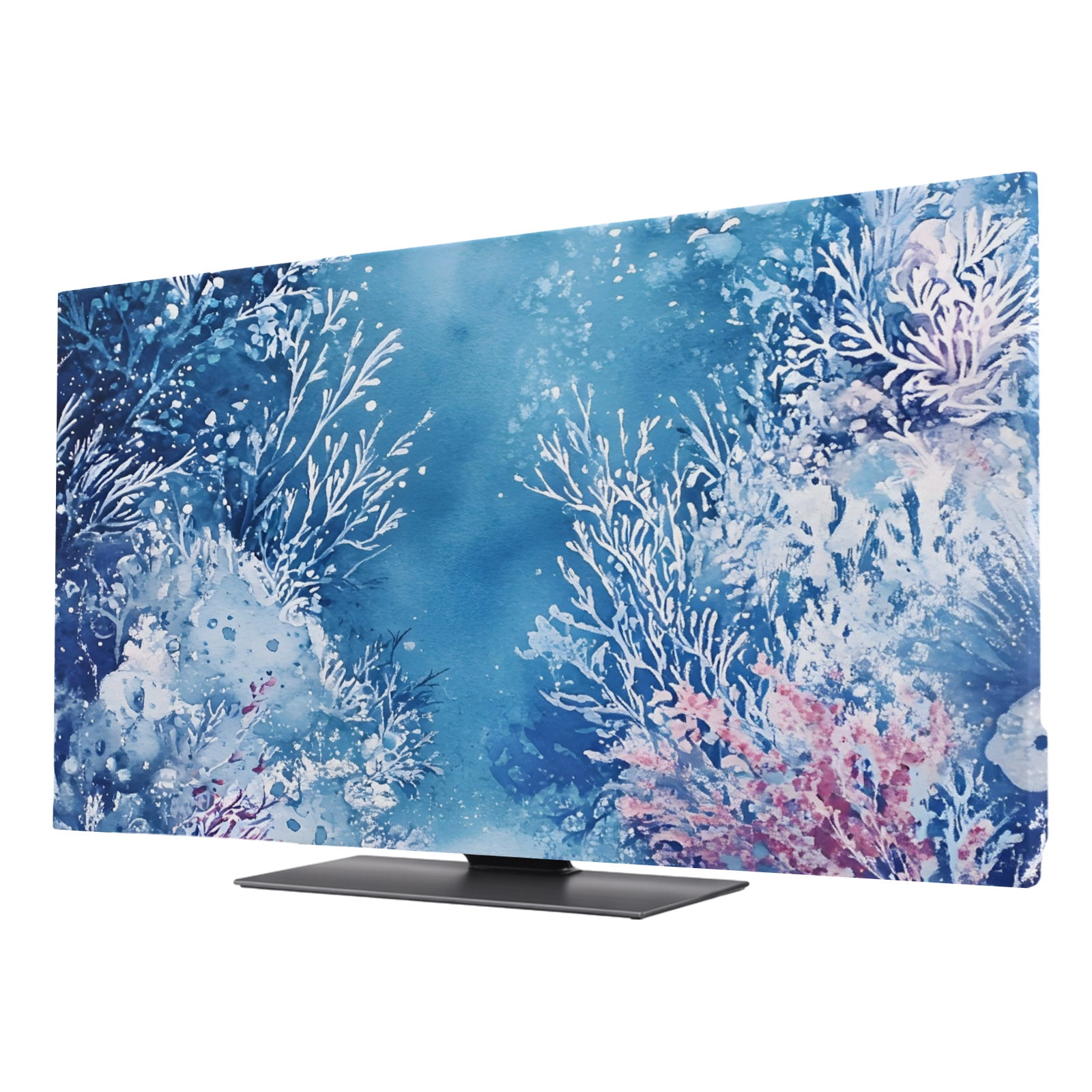 Blue Coral Coastal TV Cover for 32 Inch Screen, Stretch Fabric ...