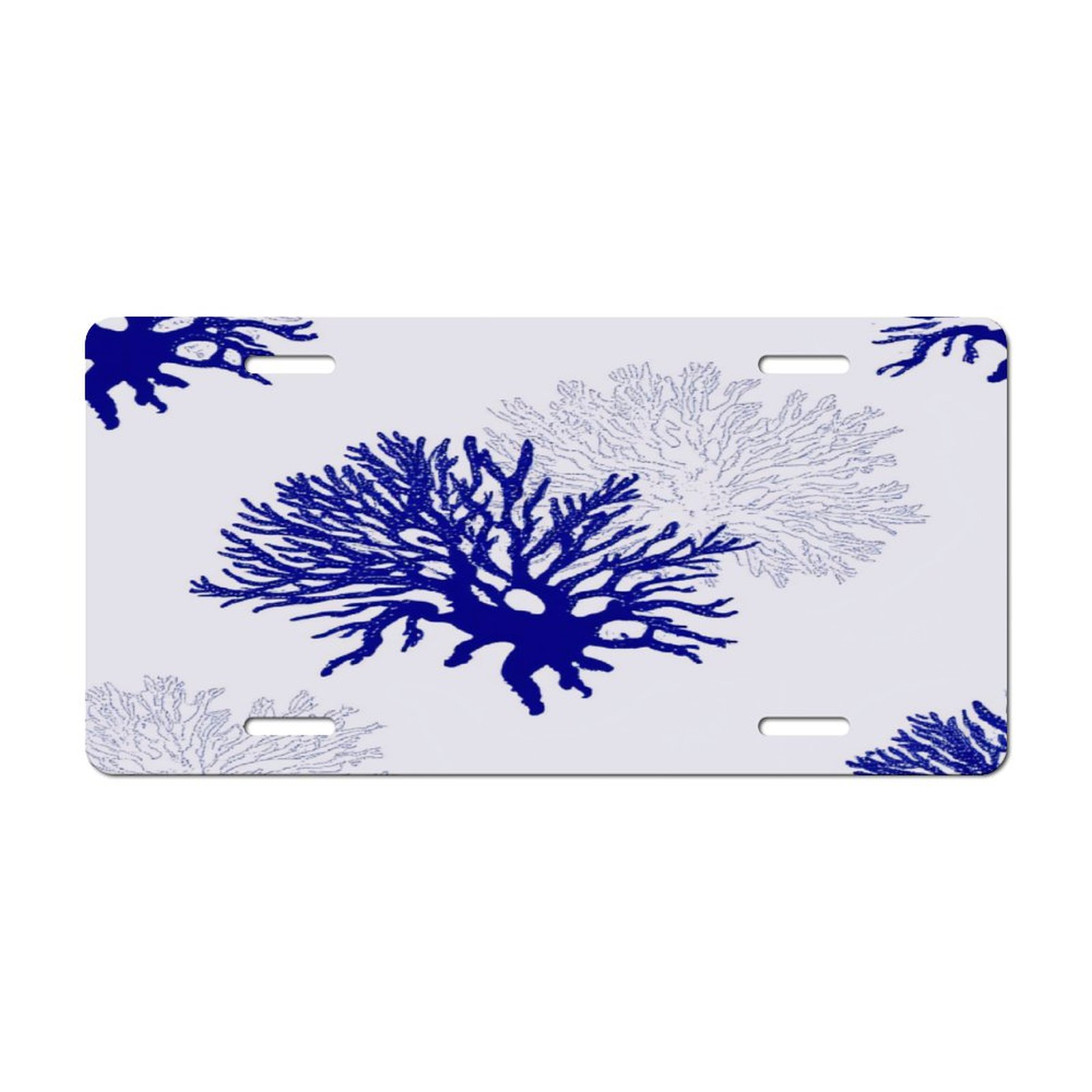 Blue Coral Pattern License Plate Lightweight Aluminum Automotive ...