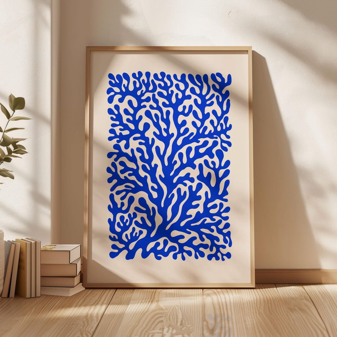 Blue Coral Print, Matisse-Inspired Art Print, Retro Sea Print, Abstract ...
