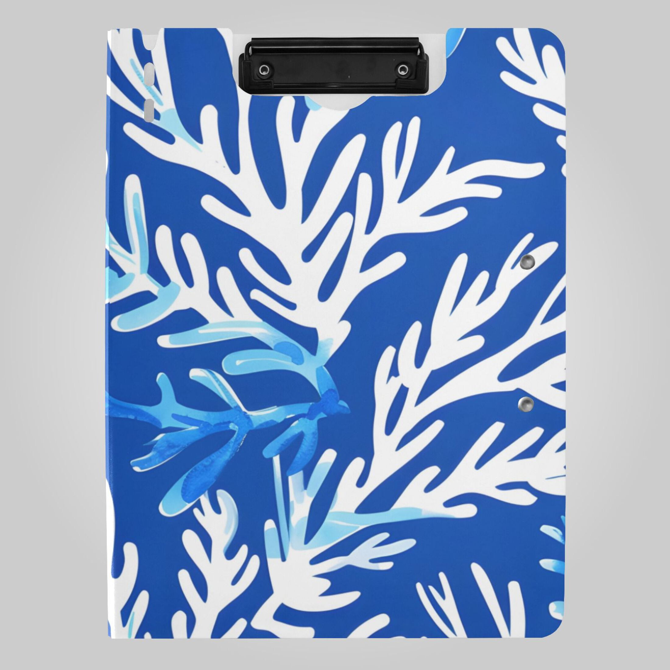 Blue Corals Foldable Binder Folder Clipboard with Pen Slot Double Clips ...