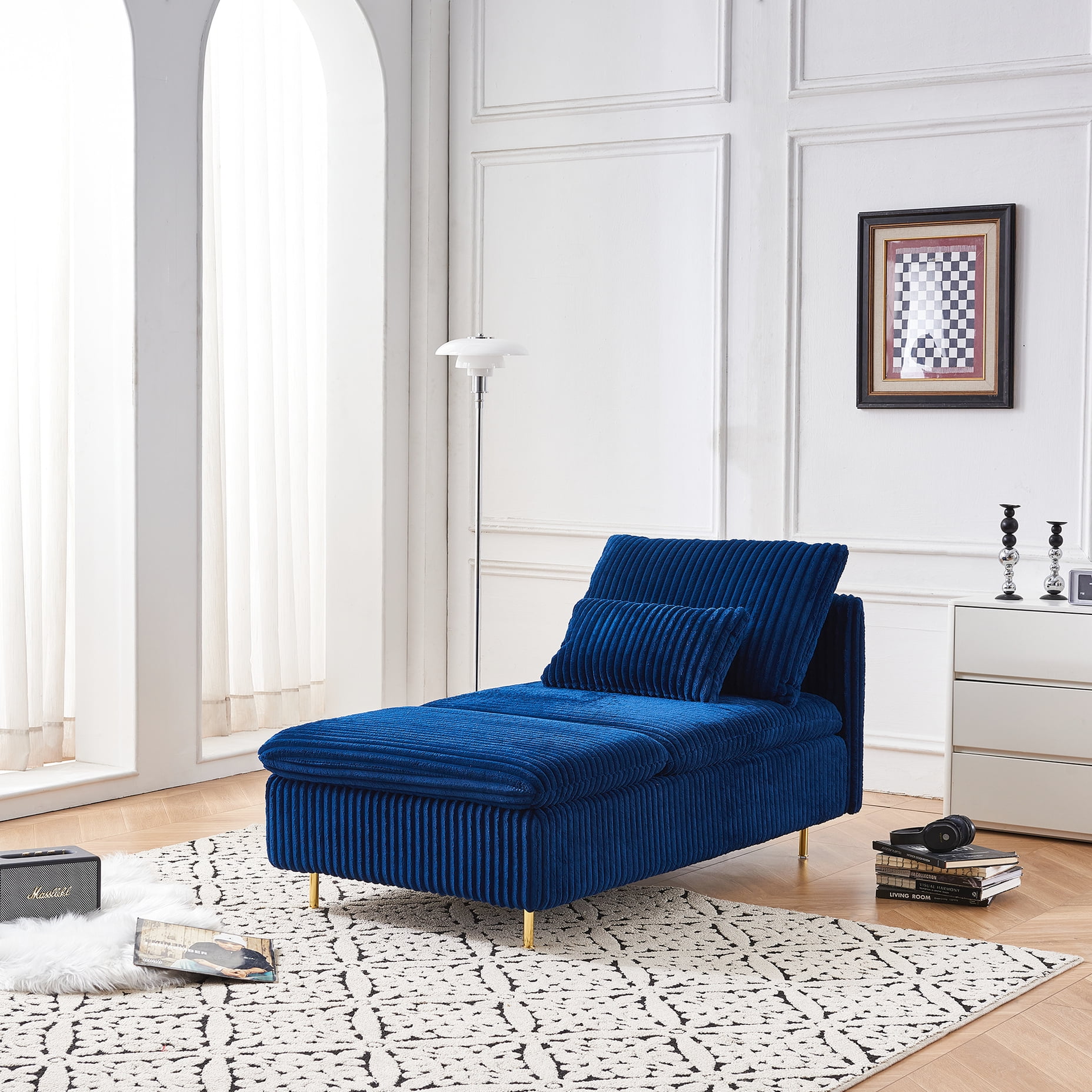 Blue Corduroy - High - resilience Sponge - Living Room Relax - Modern ...
