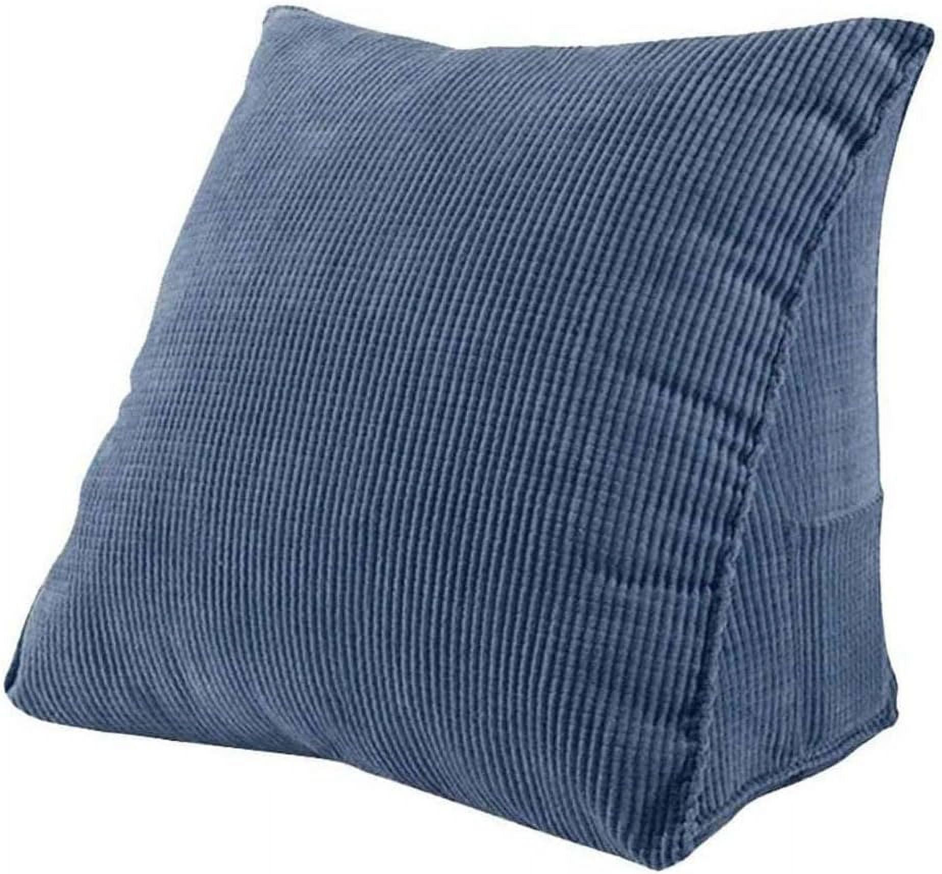 Blue Corduroy Wedge Reading Pillow for Bed – Small Triangle Backrest ...