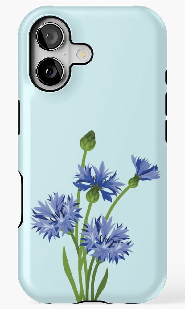 Blue Cornflower Spring Summer Floral Nature Art Phone Case for iPhone ...