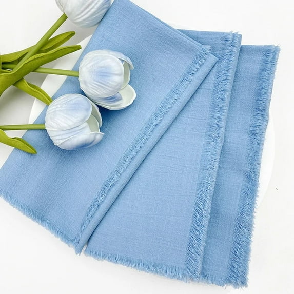 Blue Cotton Fabric Napkins, 10 Pieces, Wholesale, Chiffon Towels ...
