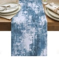 Blue Cotton Linen Table Runner Modern Abstract Gradient Blue Geometric ...