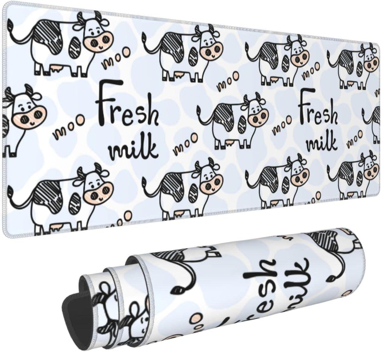 Blue Cow Fresh Milk Large Gaming Mouse Pad Long Computer Desk Mat ...