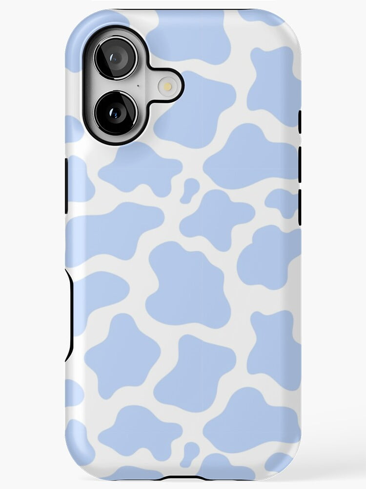 Blue Cow Print Phone Case for iPhone 17 16 15 14 13 12 11 Pro Max ...