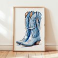 Blue Cowgirl Boots Wall Art Coastal Cowgirl Boot Orint Boots And Pearls ...