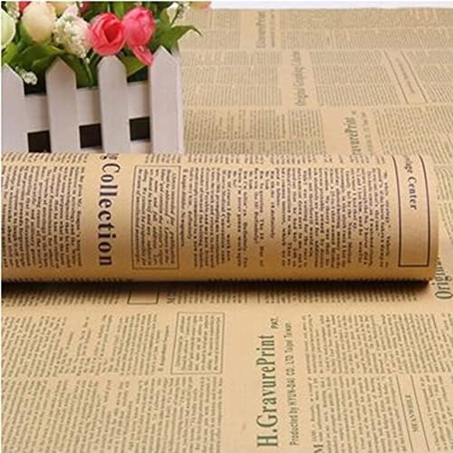 Blue Cowhide Wrapping Paper, 19.6×27.5 Inch Retro English Newspaper ...