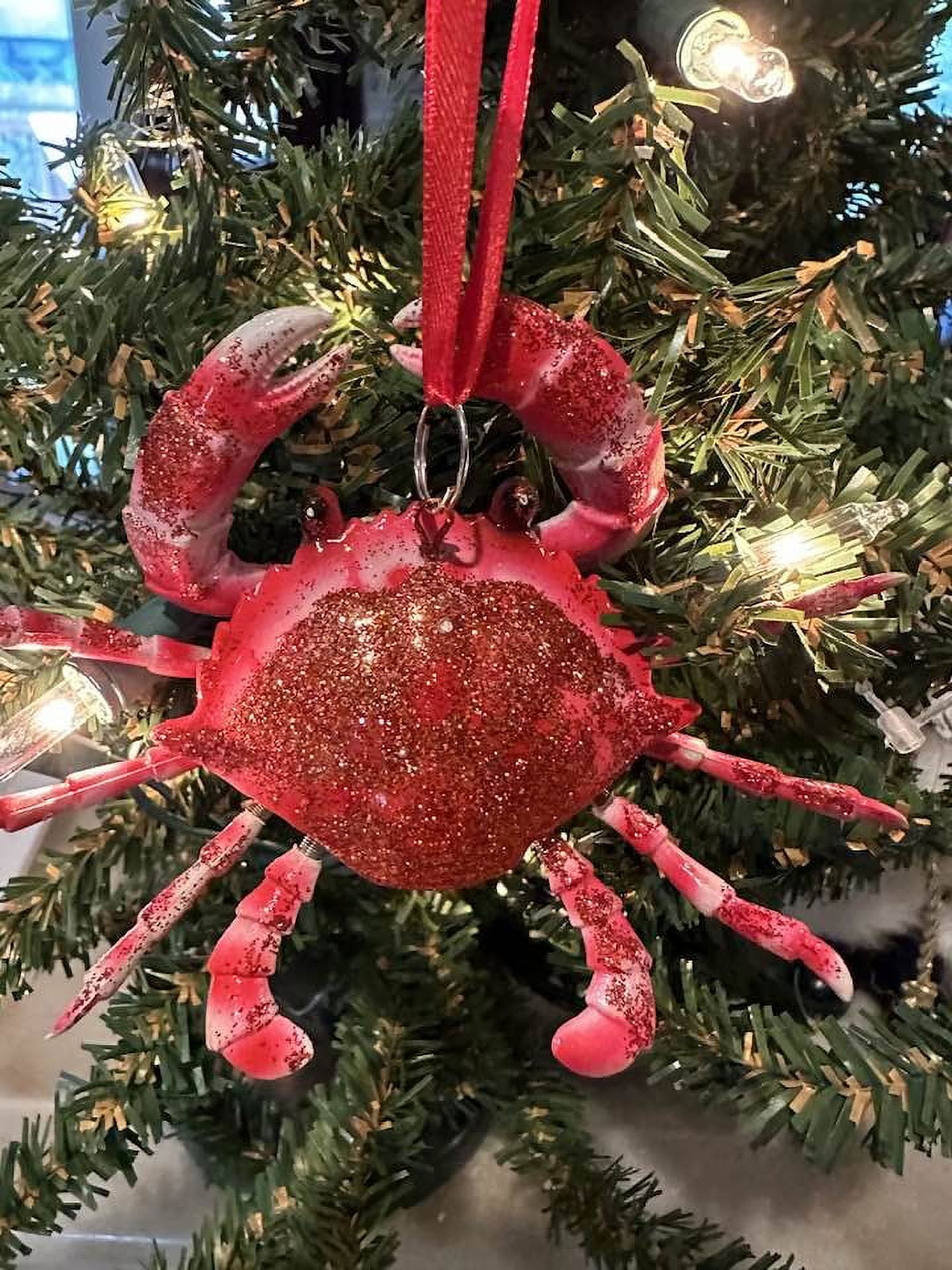 Blue Crab Bayou red Santa Claus Christmas Tree Holiday Ornament ...