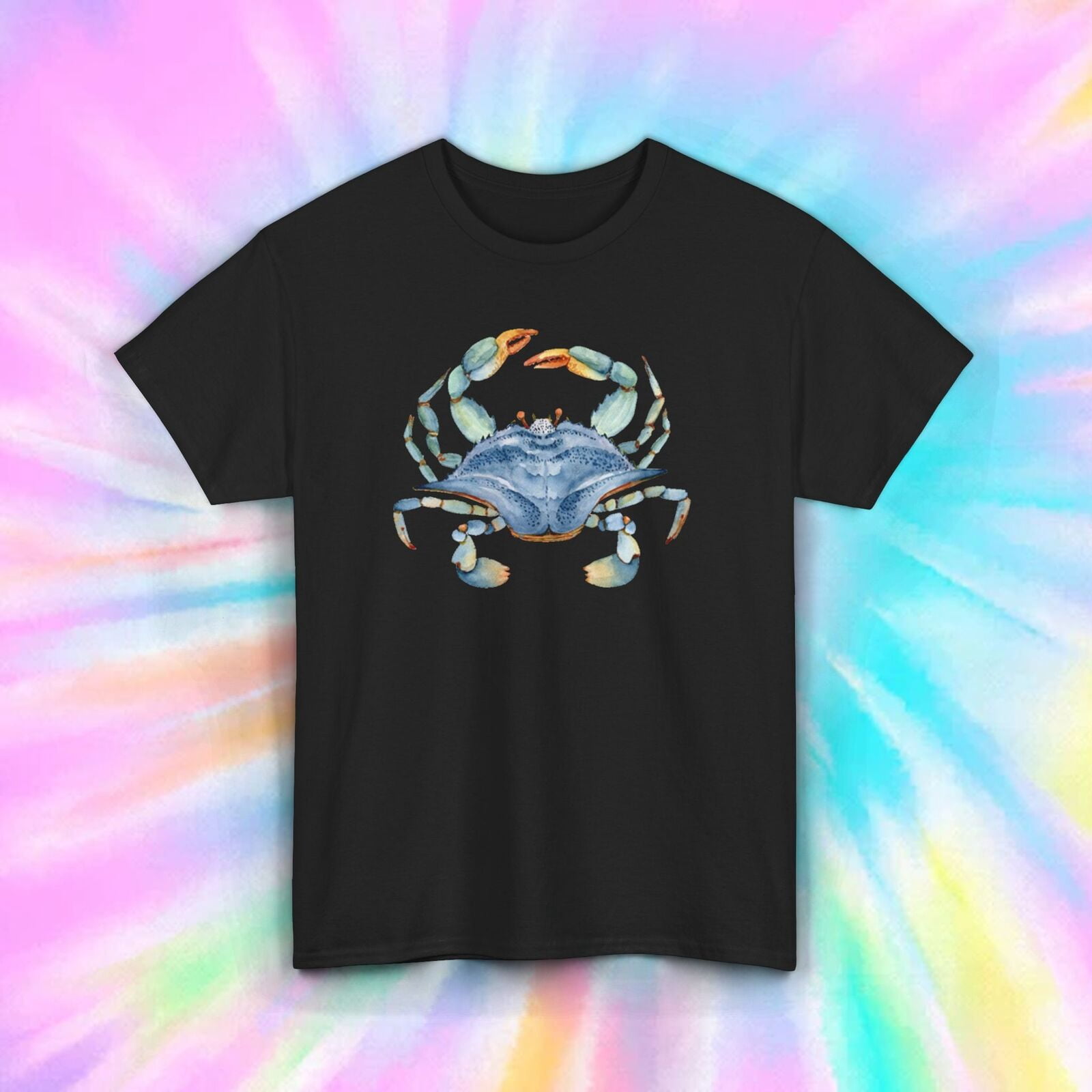 Blue Crab Coastal Ocean Sea Life Art T-Shirt - Walmart.com