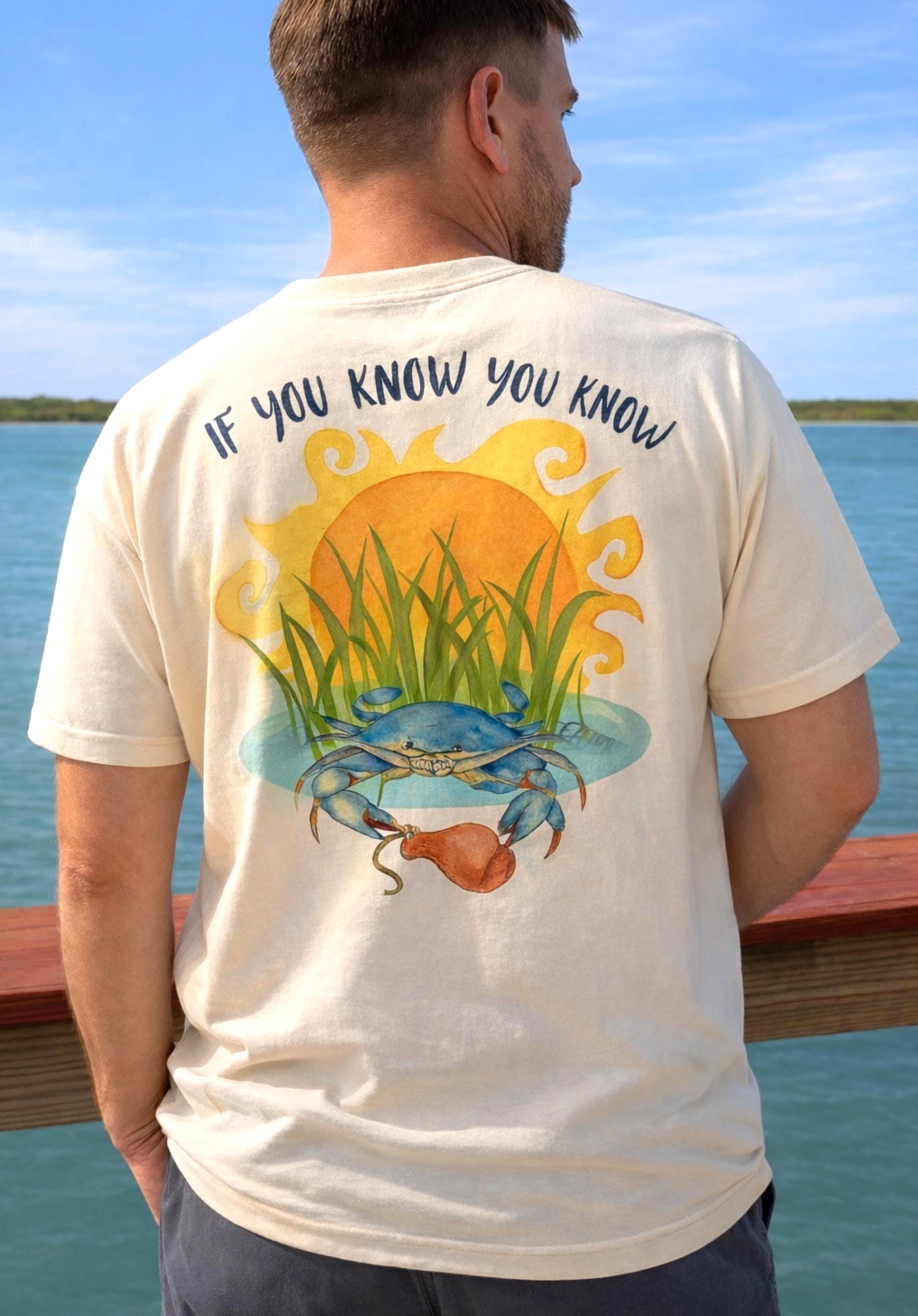Blue Crab Crabbing Shirt Back Print Fishing Shirt Coastal Crab Fishing ...