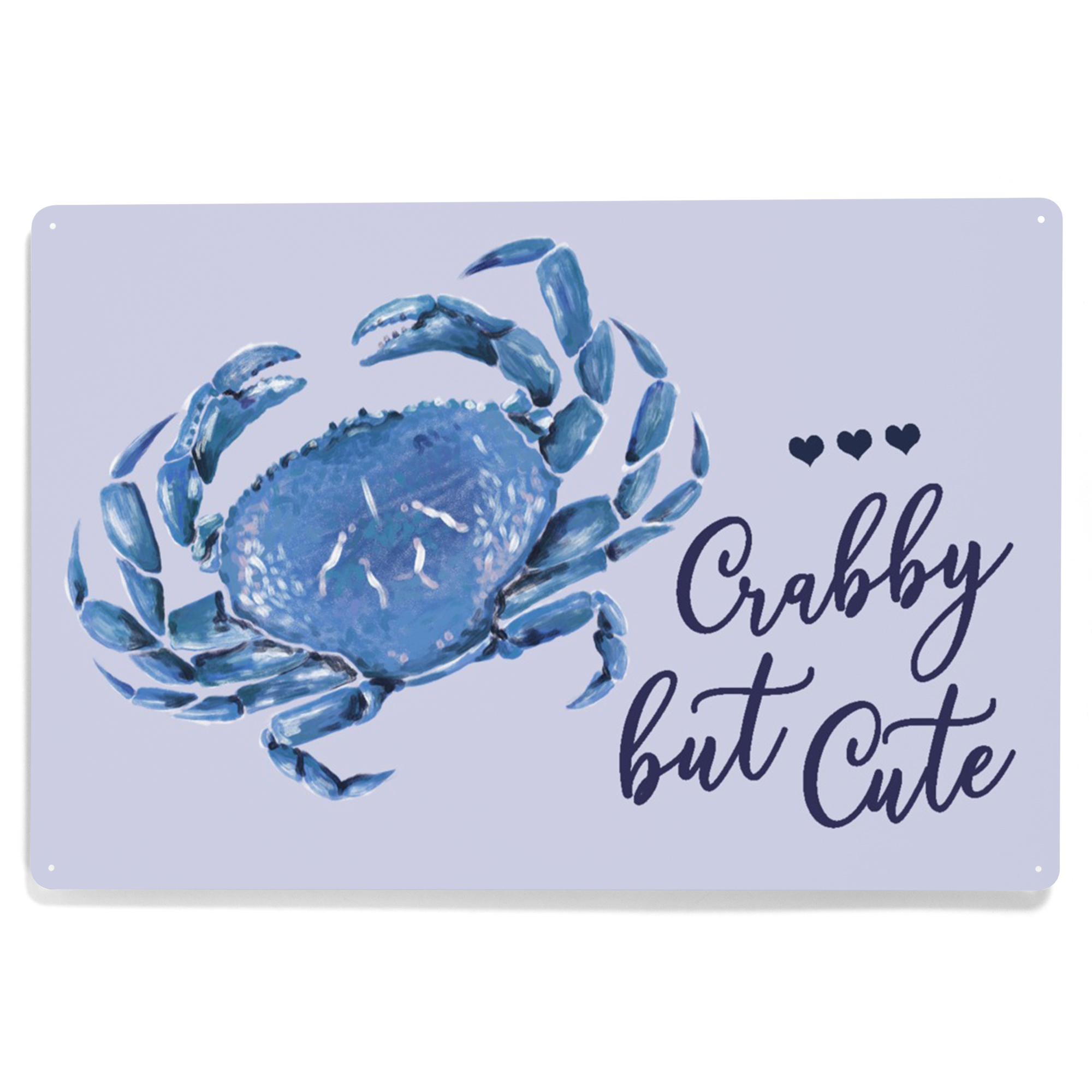 Blue Crab, Crabby but Cute (12x18 Aluminum Art, Indoor Outdoor Metal ...