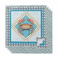 Blue Crab Nautical Cloth Napkins, Ocean Coastal Geometric Washable and ...