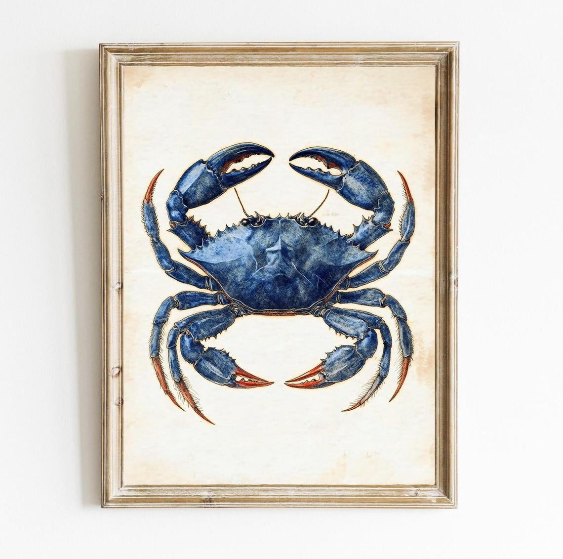 Blue Crab Print Poster Nautical Art Print Poster Beach House Wall Art ...