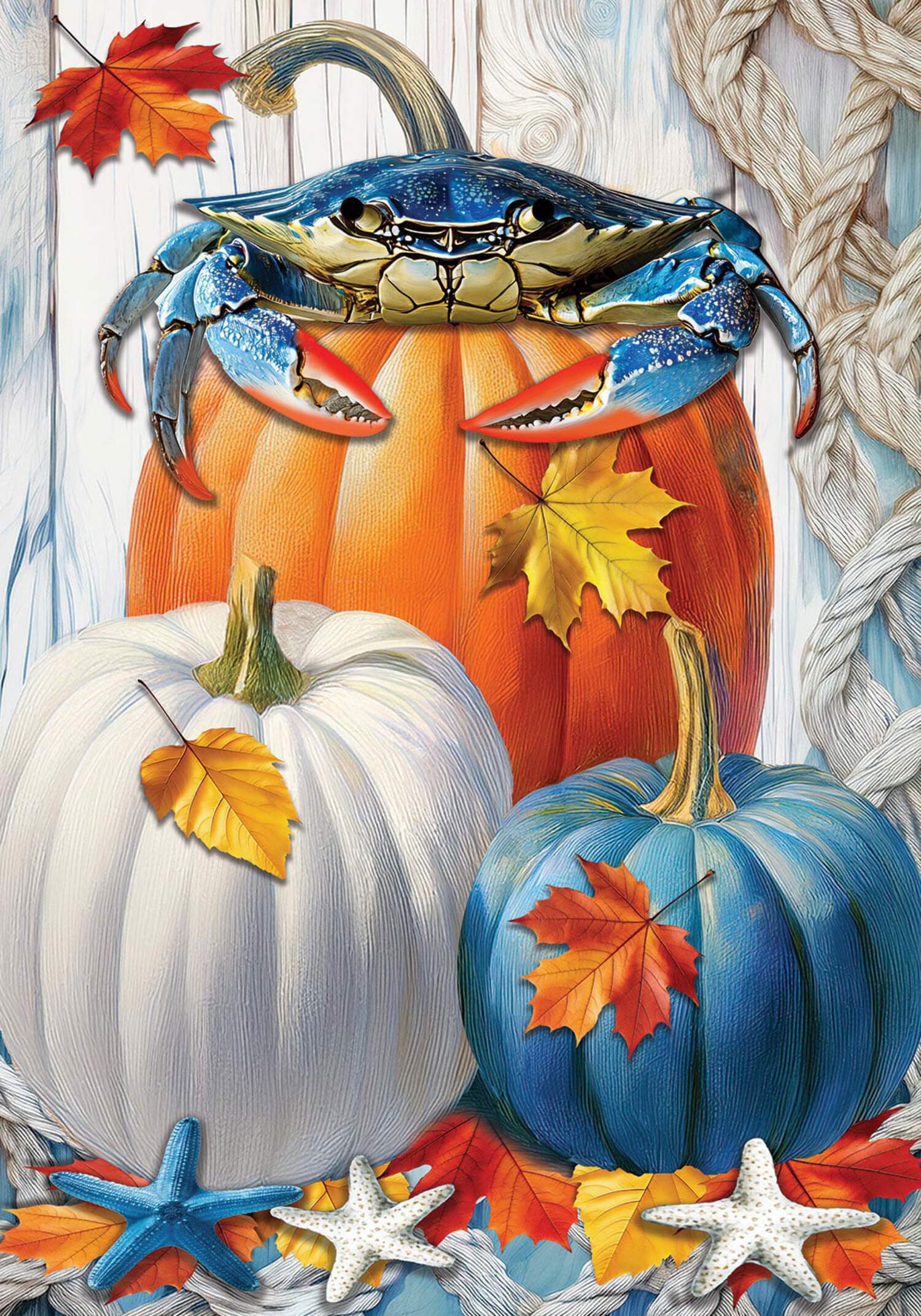 Blue Crab Pumpkin 5694 Decorative Flag - Walmart.com