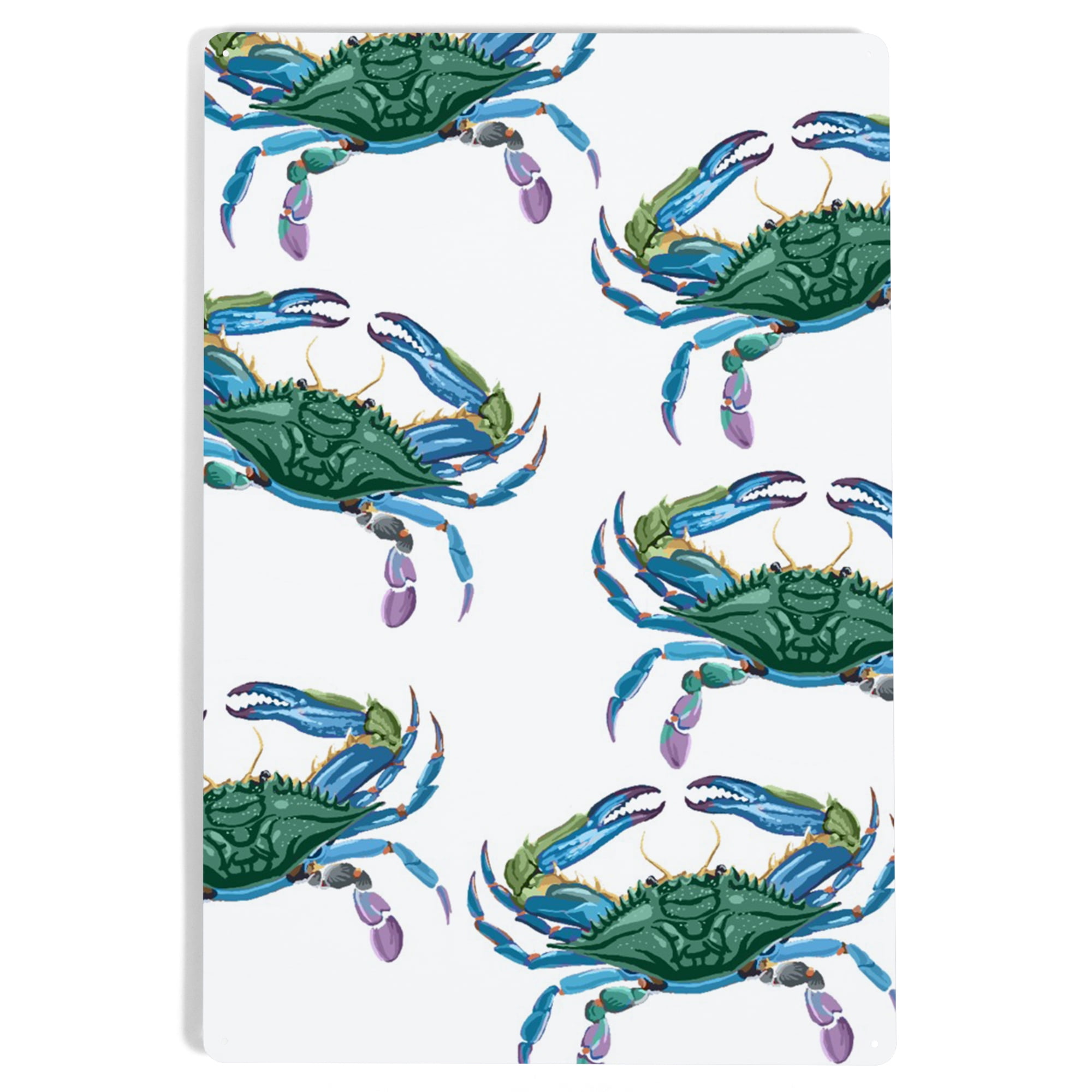 Blue Crabs, Pattern (12x18 Aluminum Art, Indoor Outdoor Metal Sign ...