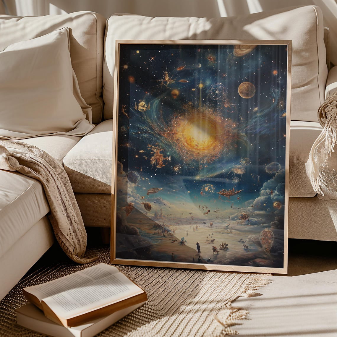 Blue Creation, Classic Art Print, Antique Alternative, Stars and ...