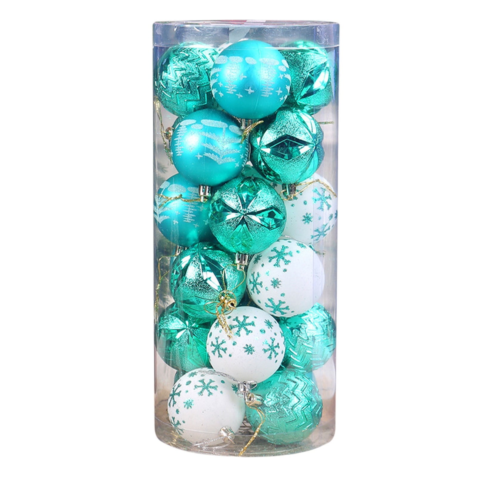 Blue Creative Color Painting Christmas Balls Set 24 Pc For Tree Hanging ...
