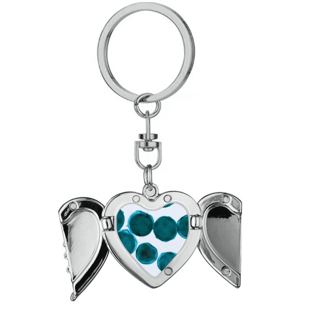 Blue Creature Cell Picture Pattern Heart Angel Wing Key Chain Holder ...