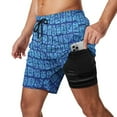 Blue Crocodile Pattern Quick Dry Swimming Shorts For Men Swimwear ...