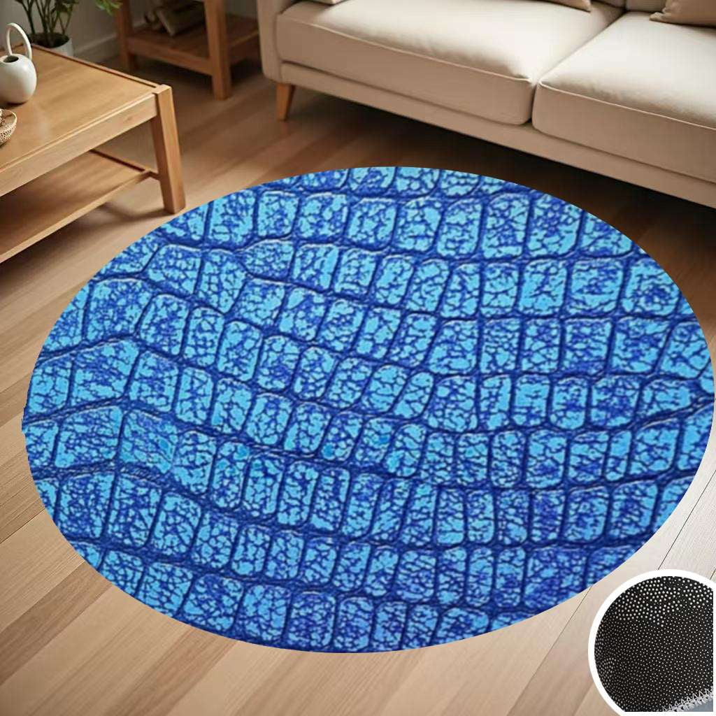 Blue Crocodile Pattern Round Carpet Living Room Bedroom Home Decoration ...