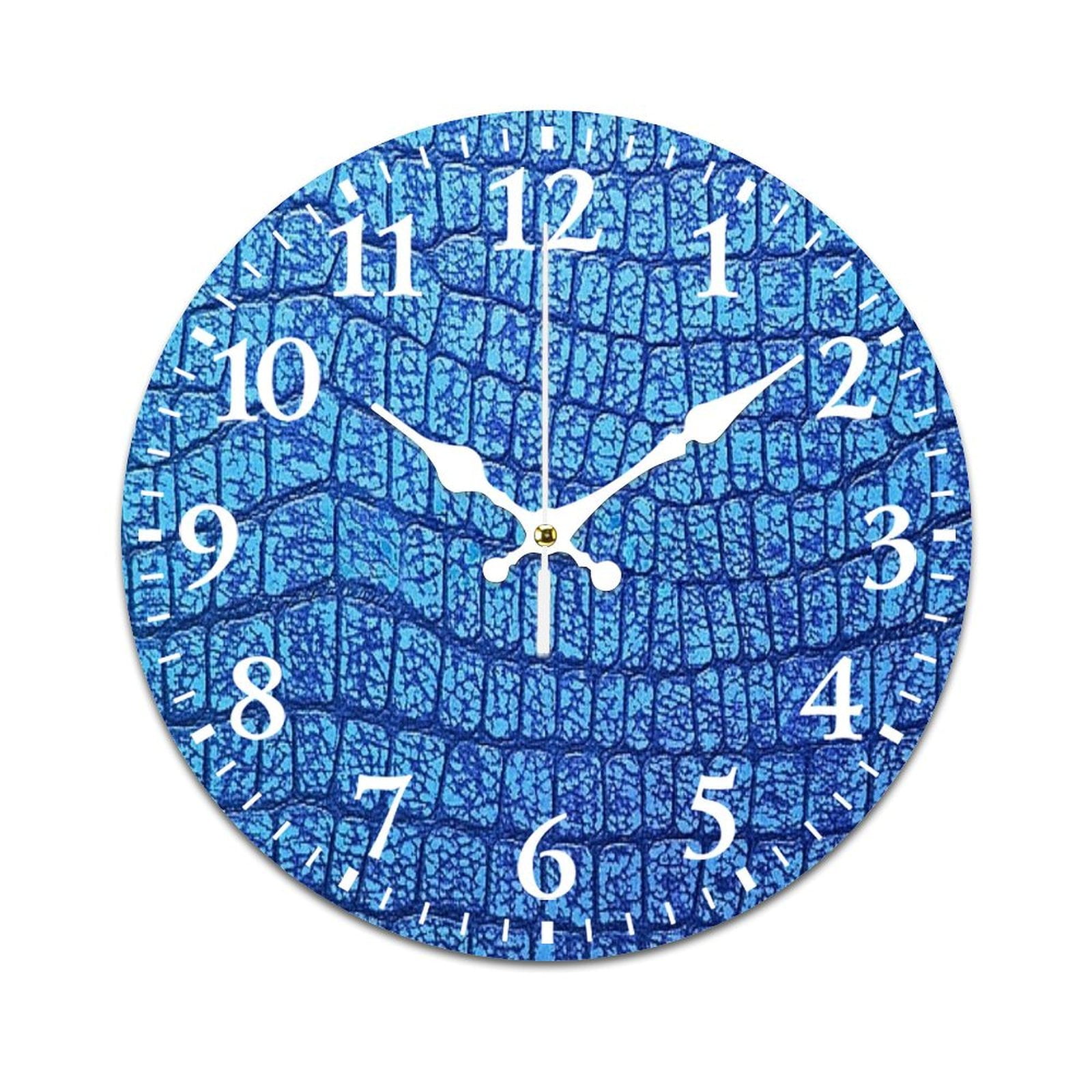 Blue Crocodile Pattern Wall Clock Modern Design Clocks Wall Hanging ...