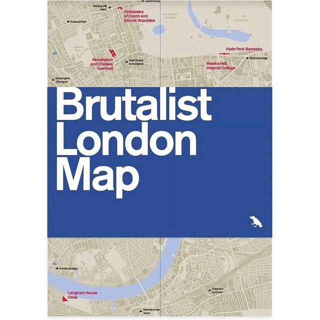 Blue Crow Media Architecture Maps Brutalist London Map, (Paperback ...