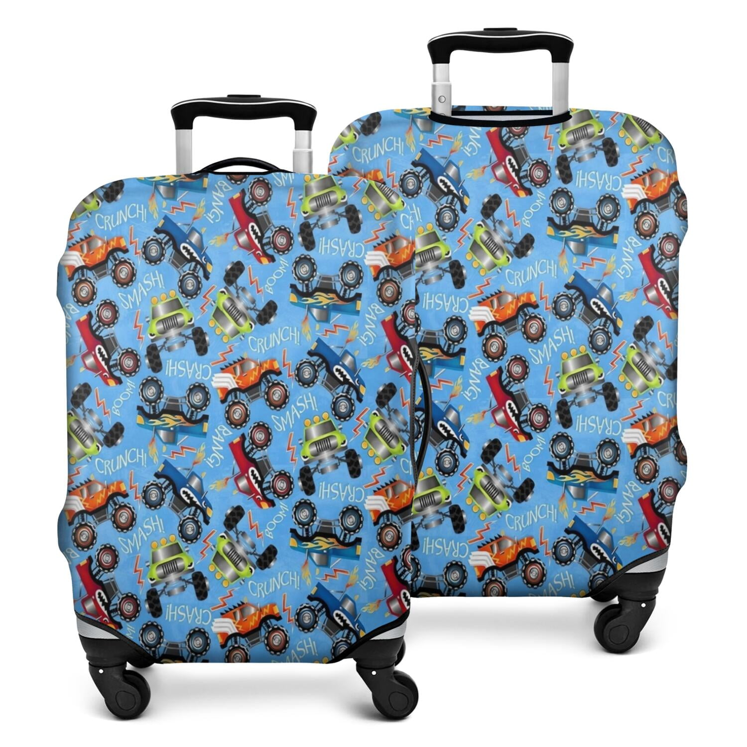 Blue Crunch Smash Monster Cartoon Trucks Pattern Luggage Cover Fashion ...