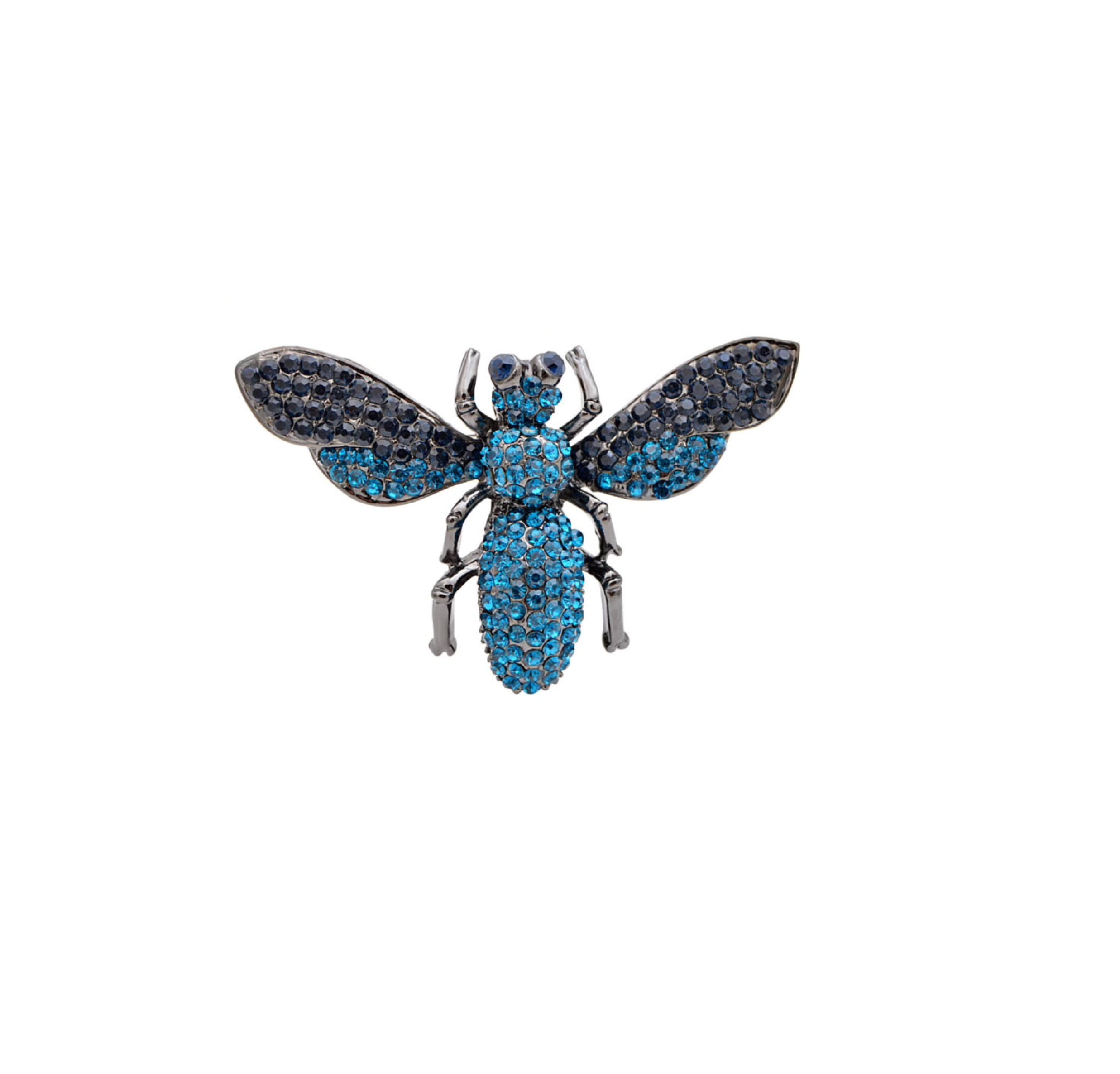 Blue Crystal Bee Brooch - Walmart.com