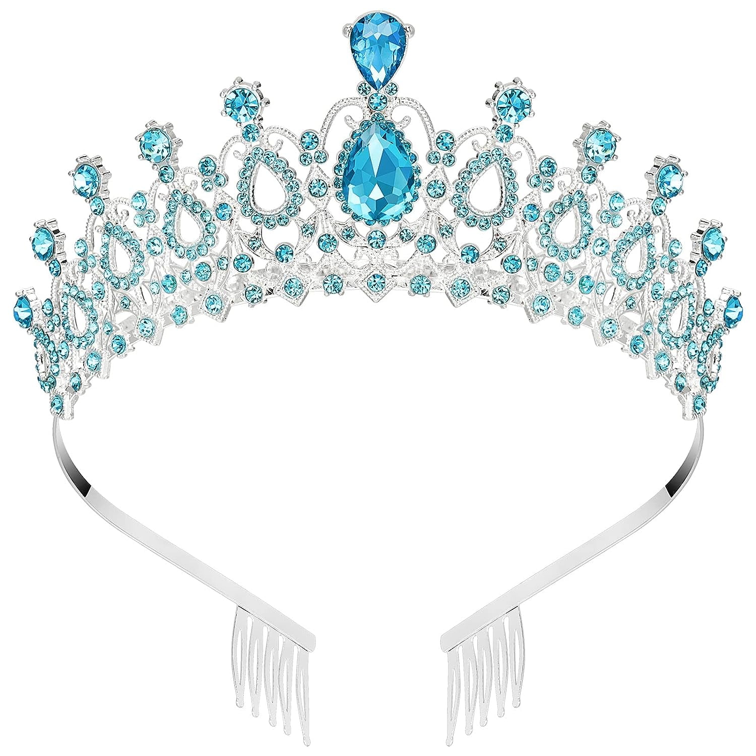 Blue Crystal Crowns and Tiaras for Girl or Women Princess Crown with ...