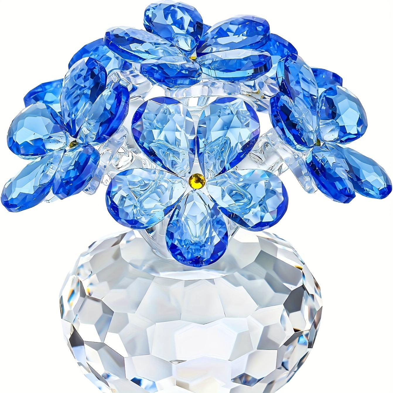 Blue Crystal Flower Figurine Forget Me Not, Crystal Flower Gifts For ...