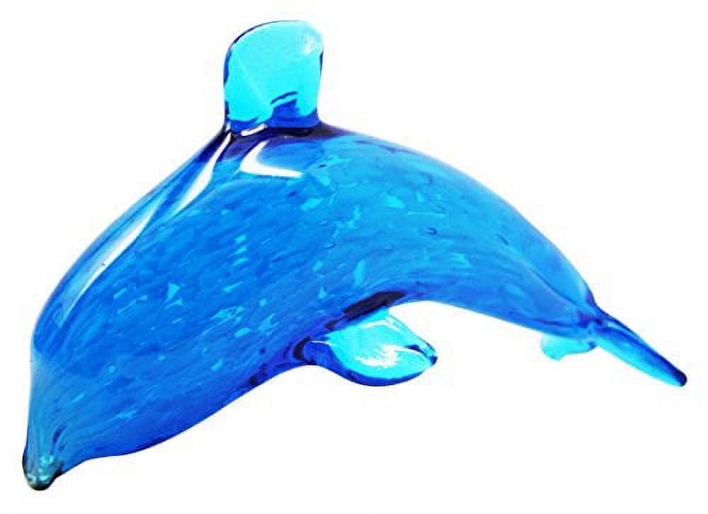 Blue Crystal Glass Ocean Bottlenose Dolphin Decorative Tabletop ...