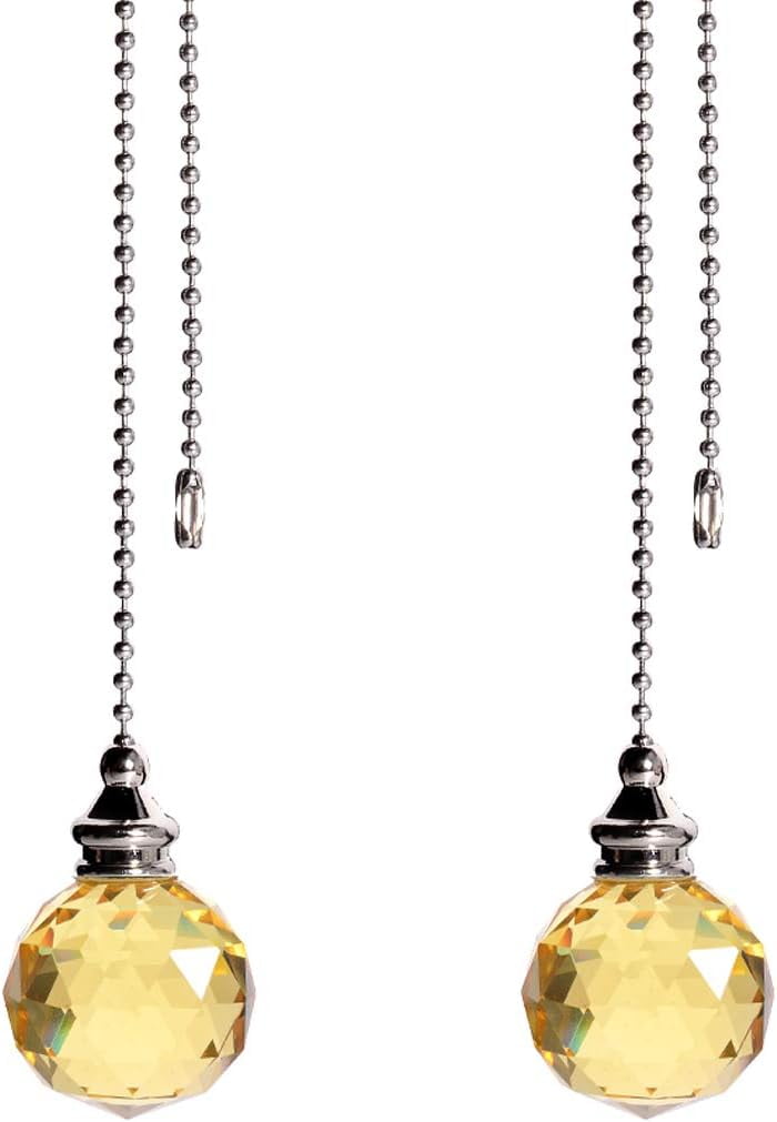 Blue Crystal Prism Ball 30mm 2 Pieces Dazzling Crystal Ceiling Fan Pull ...