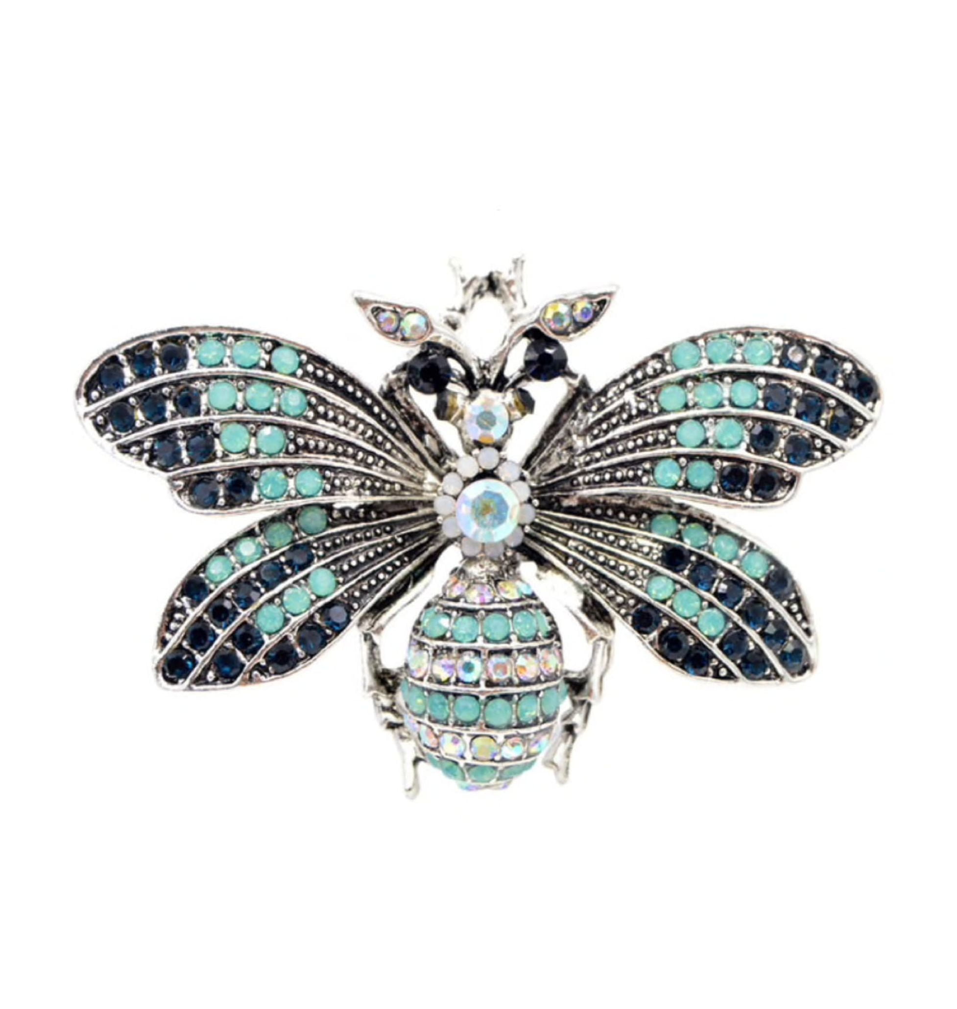 Crystal Silvertone Pave Bee Brooch - Walmart.com