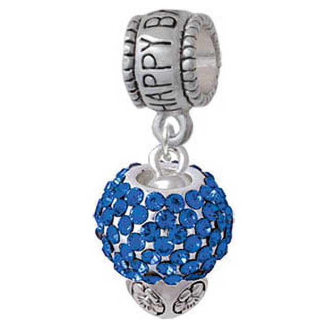 Blue Crystal Sparkle Spinner - Happy Birthday Charm Bead - Walmart ...