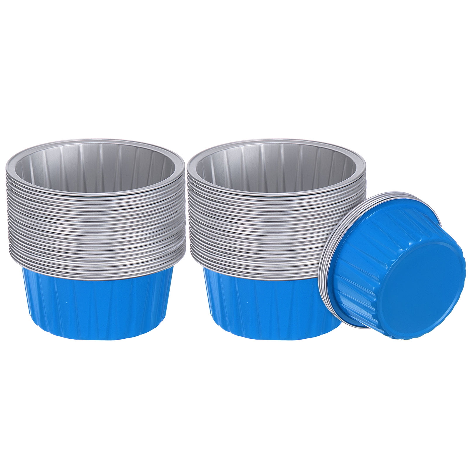 Blue Cupcake Cups, 100pcs 66x36x85mm Aluminum Foil Standard Cupcake ...