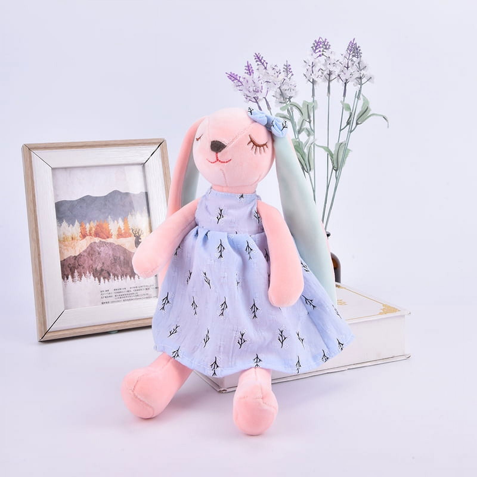 (Blue) Cute Cartoon Long Ears Rabbit Doll Rabbit Sleeping Mate Stuffed ...