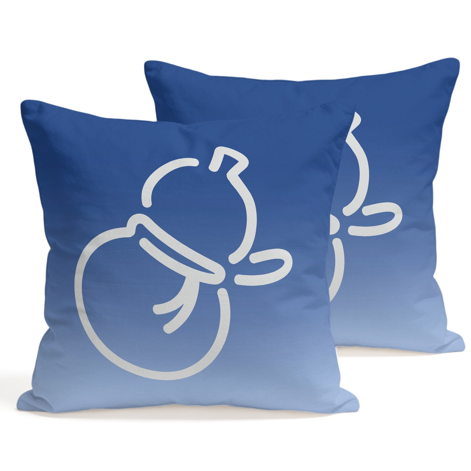 Blue Cute Gourd Throw Pillow Covers 18 x 18 Inch Pillow Covers Set of 2 ...