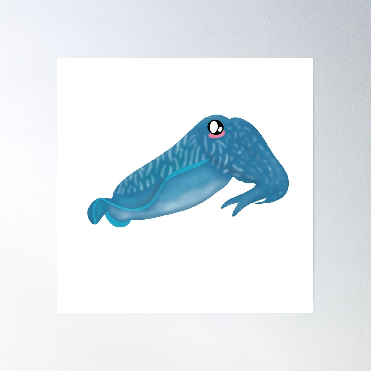 Blue Cuttlefish Poster Wall Art, Modern Wall Decor For Living Room ...