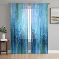 Blue Cyan Bubbles Sheer Curtains for Living Room Bedroom, Abstract ...