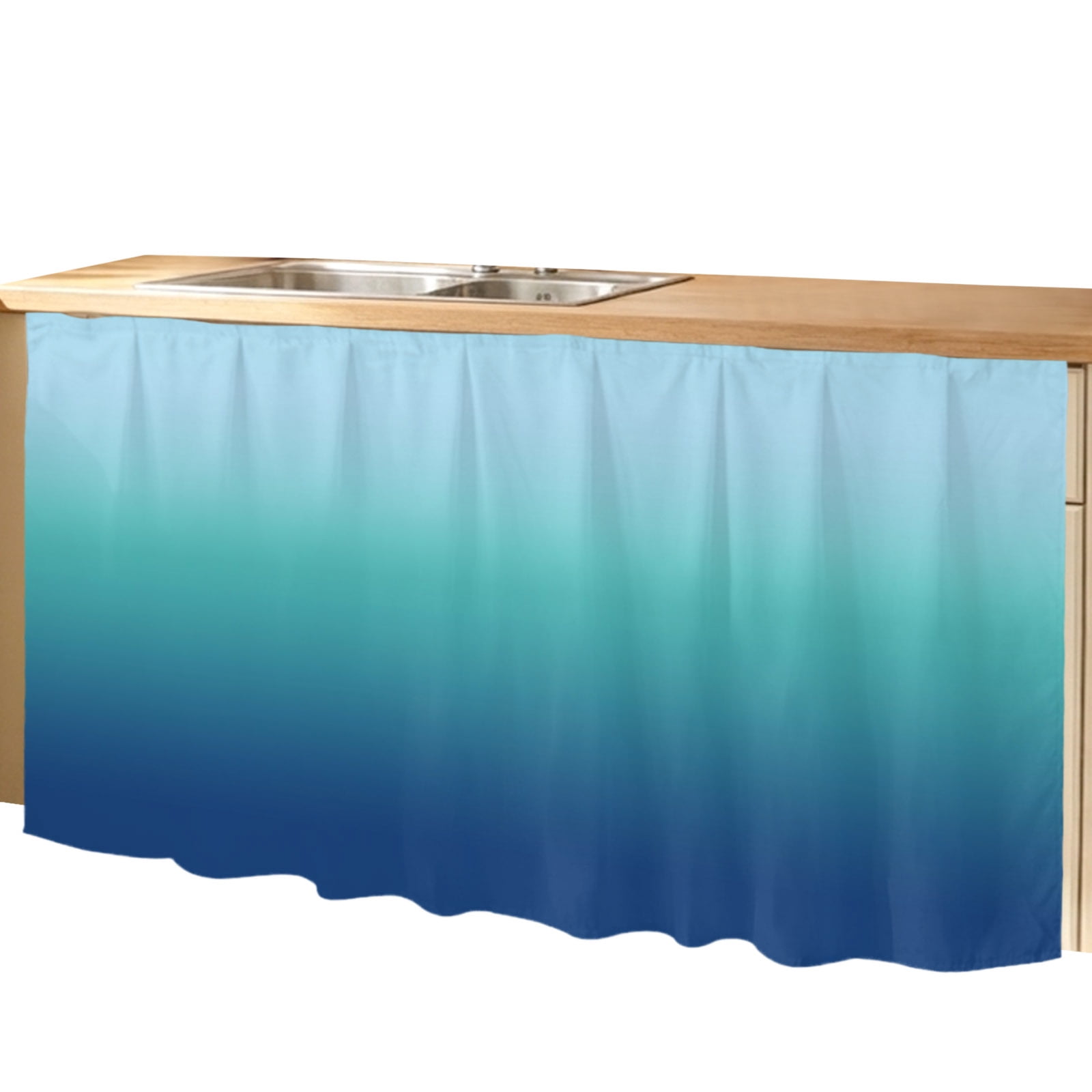 Blue Cyan Cabinet Curtains Gradient Abstract Ombre Art Sink Skirt ...