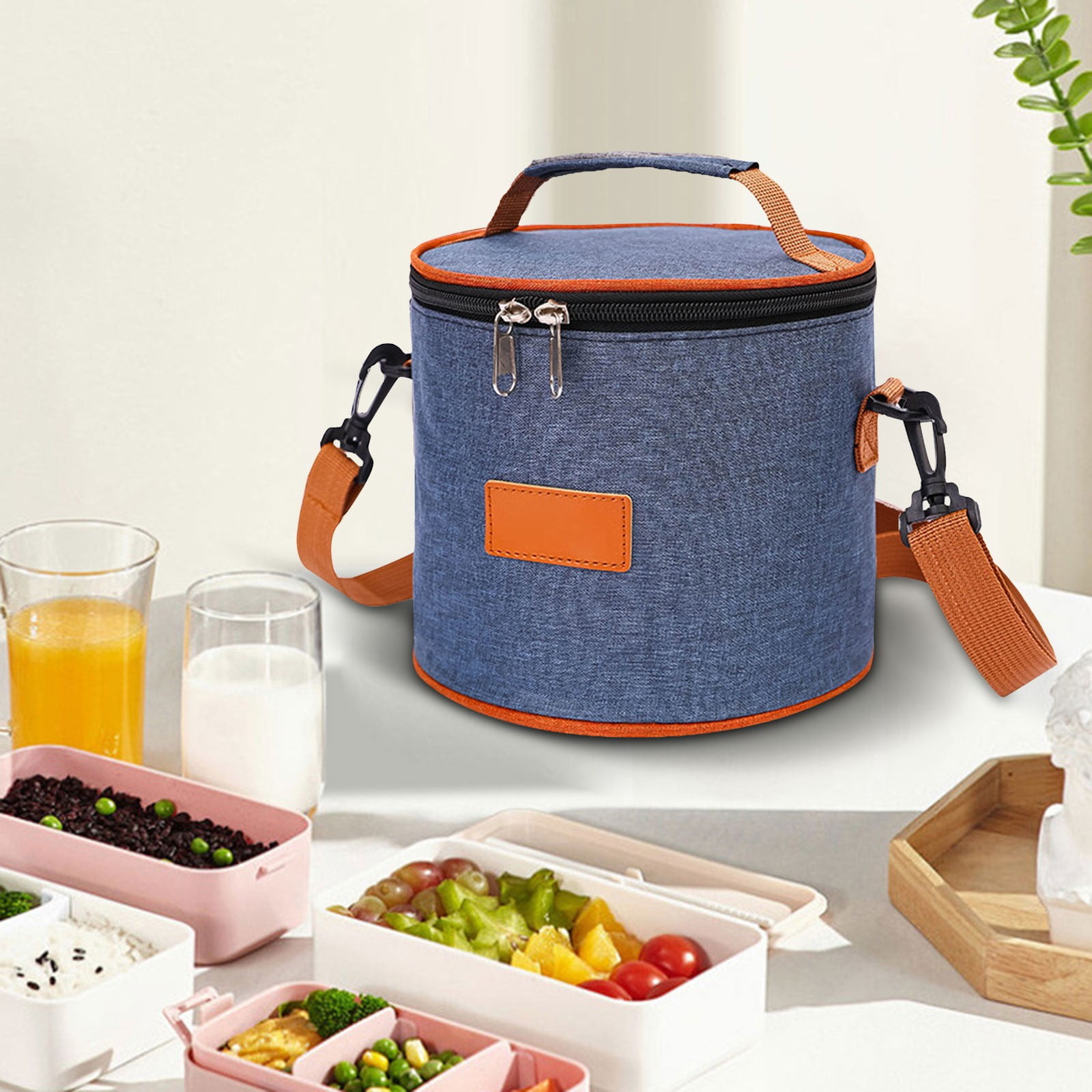 (Blue Cylinder) Outdoor School Portable Lunch Preservation Bag Bu2 ...