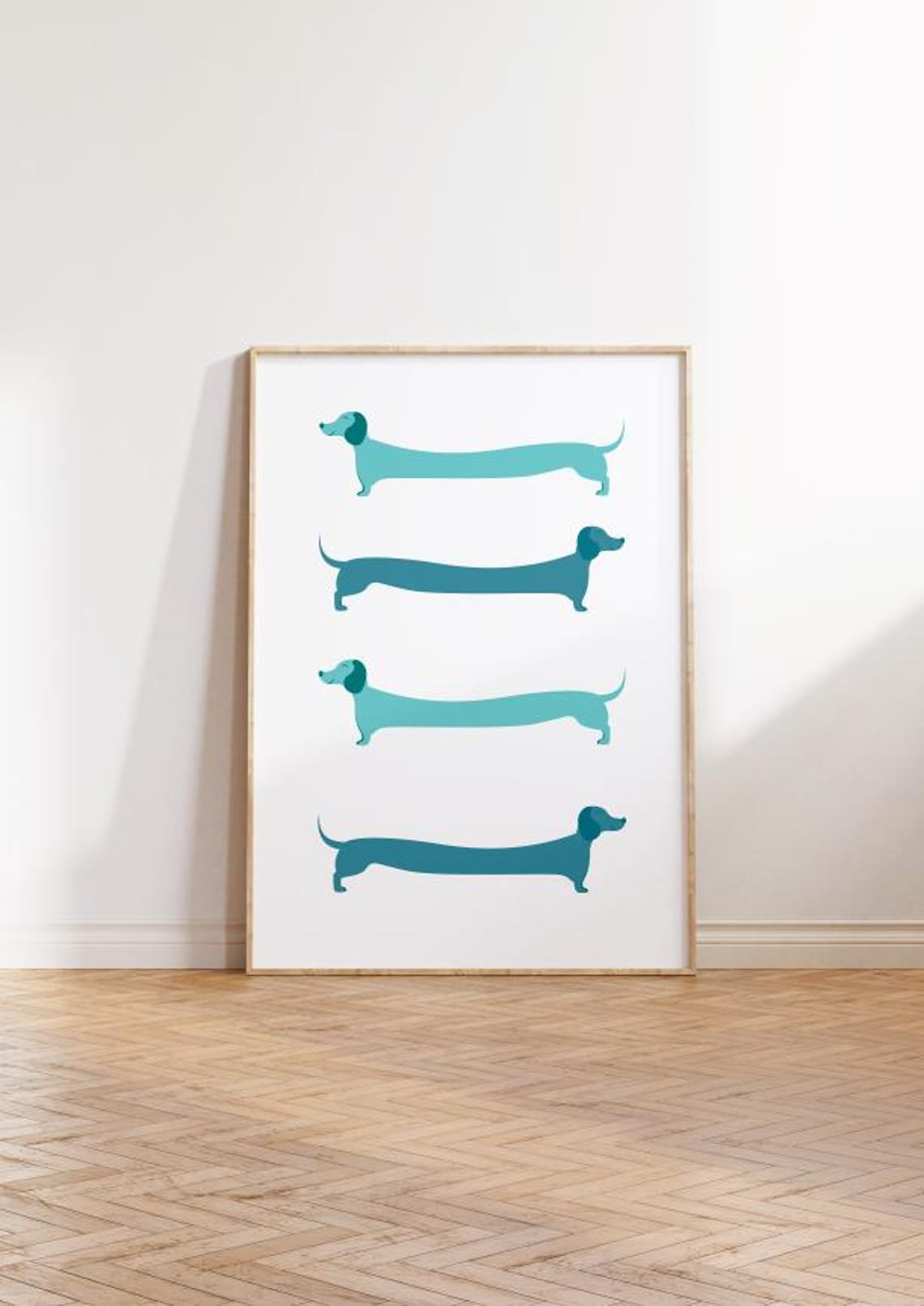 Blue Dachshund Print, Kids Room Poster, Preppy Art, Dachshund, Dog ...