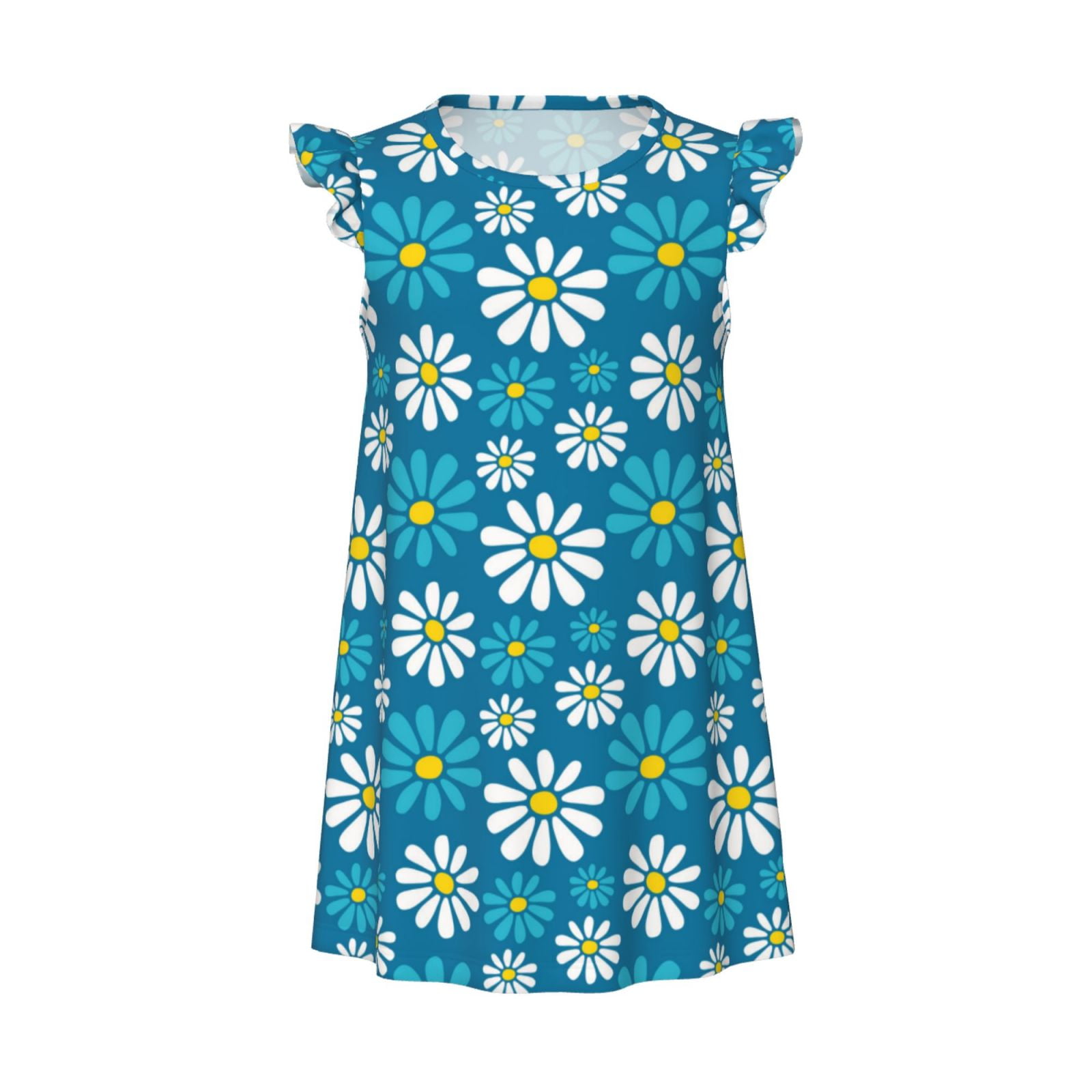 Blue Daisies Flowers Girls Nightgowns, Pajamas for Girls, Soft Flutter ...