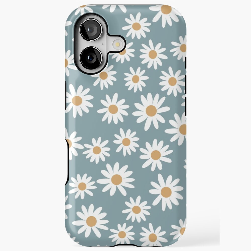Blue Daisies Retro Floral 70s Earthy Pattern Phone Case for iPhone 17 ...